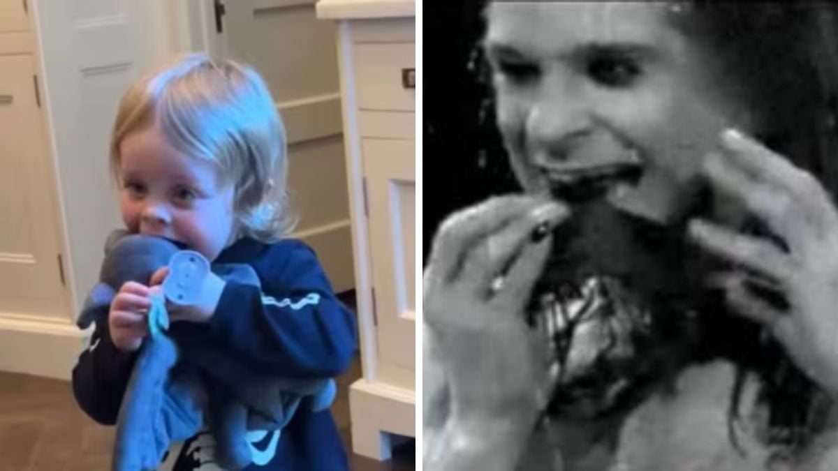 Ozzy Osbourne's grandson recreates famous bite on a plush bat | Wikimetal